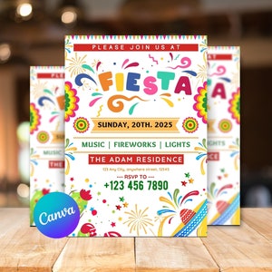 Editable Fiesta Invitation, Fiesta Invitation, Printable Succulent ...