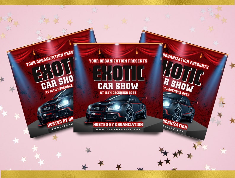 Exotic Car Show Flyer, Diy Car Show Flyer, Car Show Flyer Template ...
