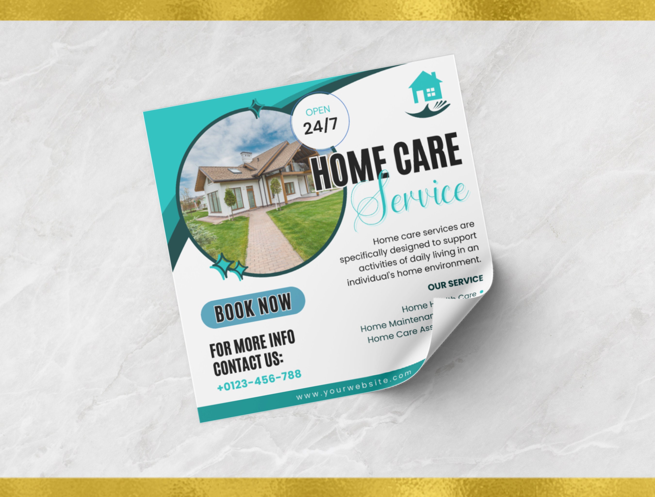 Home Care Service Flyer, Care Service Flyer, Premade Caregiving Flyer ...