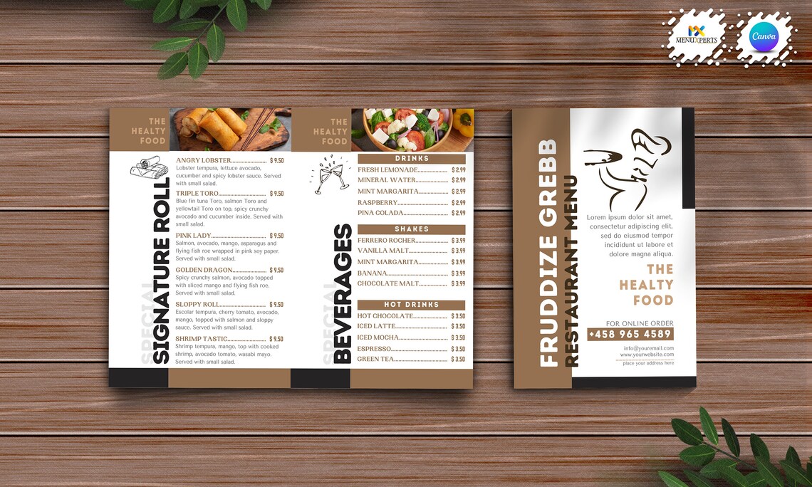Restaurant Menu Template, Food Menu Template, Editable Restaurant Food ...