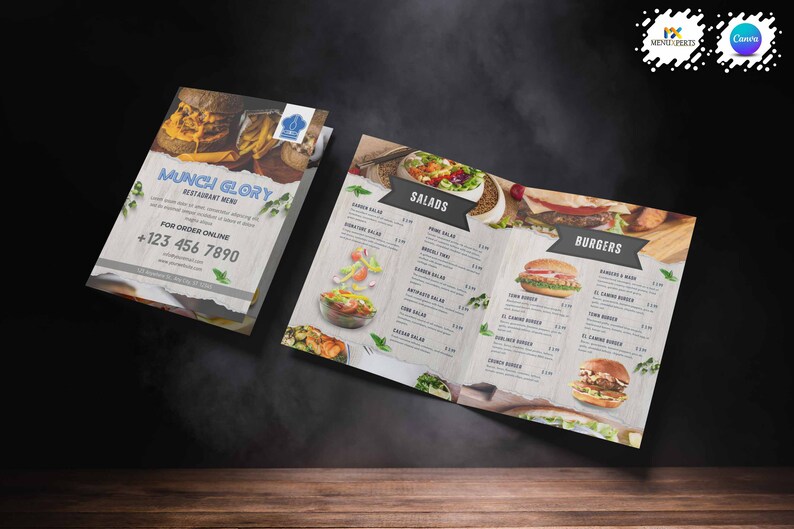 Munch Glory Restaurant Menu Template Editable Food Menu - Etsy