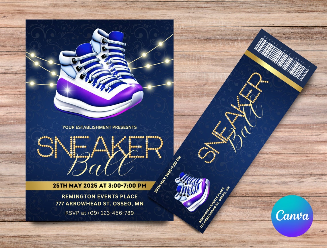 Sneaker Ball Flyer, Sneaker Ball Gala, Sneaker Ball Invite, Sneaker ...