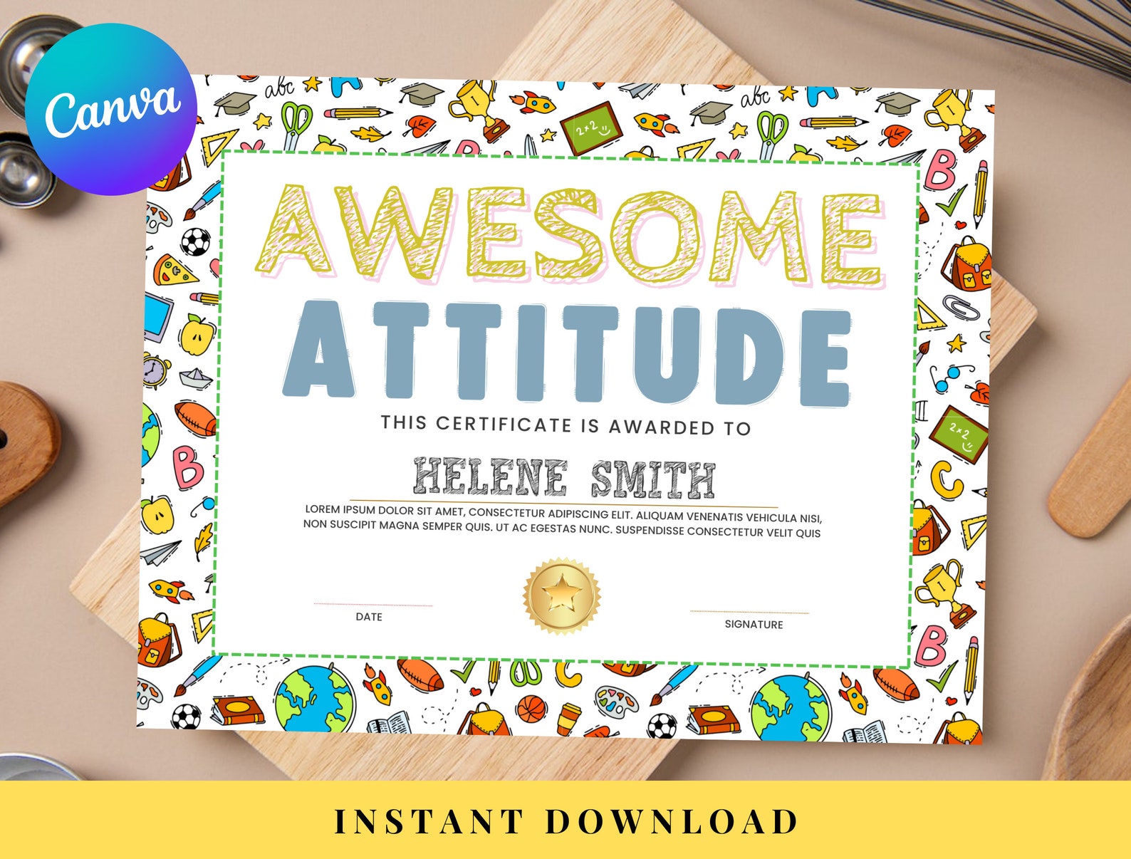 Editable School Awards, End of Year Awards, Personalized School ...