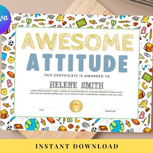 Editable School Awards, End of Year Awards, Personalized School ...