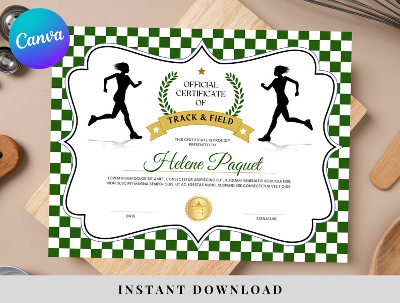Track Party Printable, Printable Award Sports Runner Certificates ...