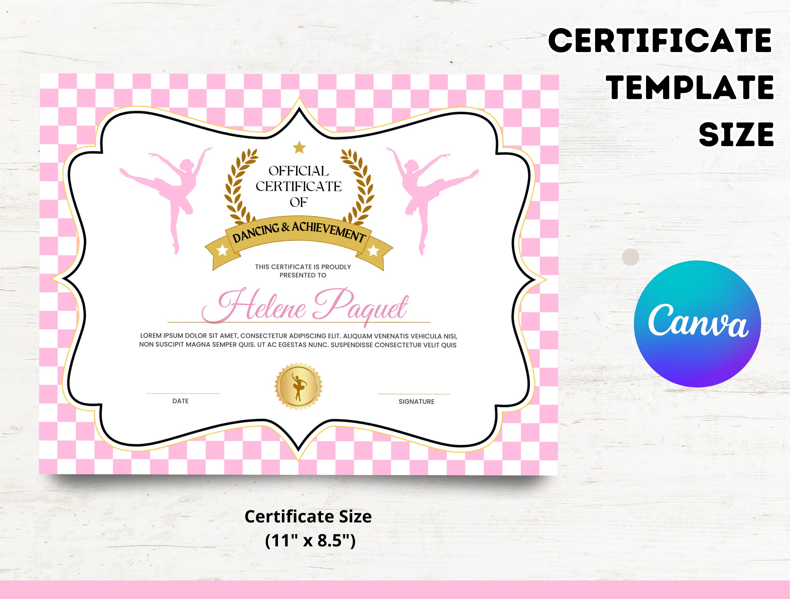 Editable Dancer Certificate Instant Download, Dancing Award, Dancer ...