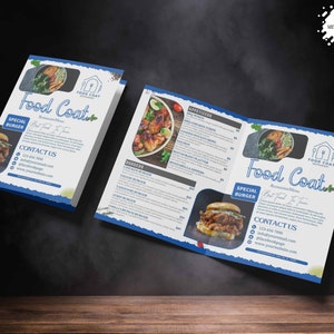 Food Coat Restaurant Menu Bi-fold Template Restaurant Menu Template ...