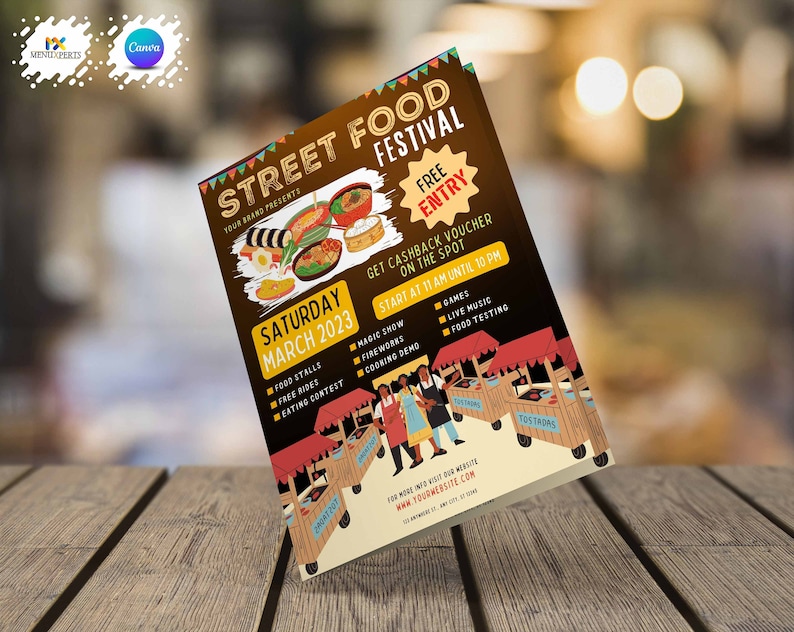 Street Food Festival Flyer Template Canva Template Editable - Etsy