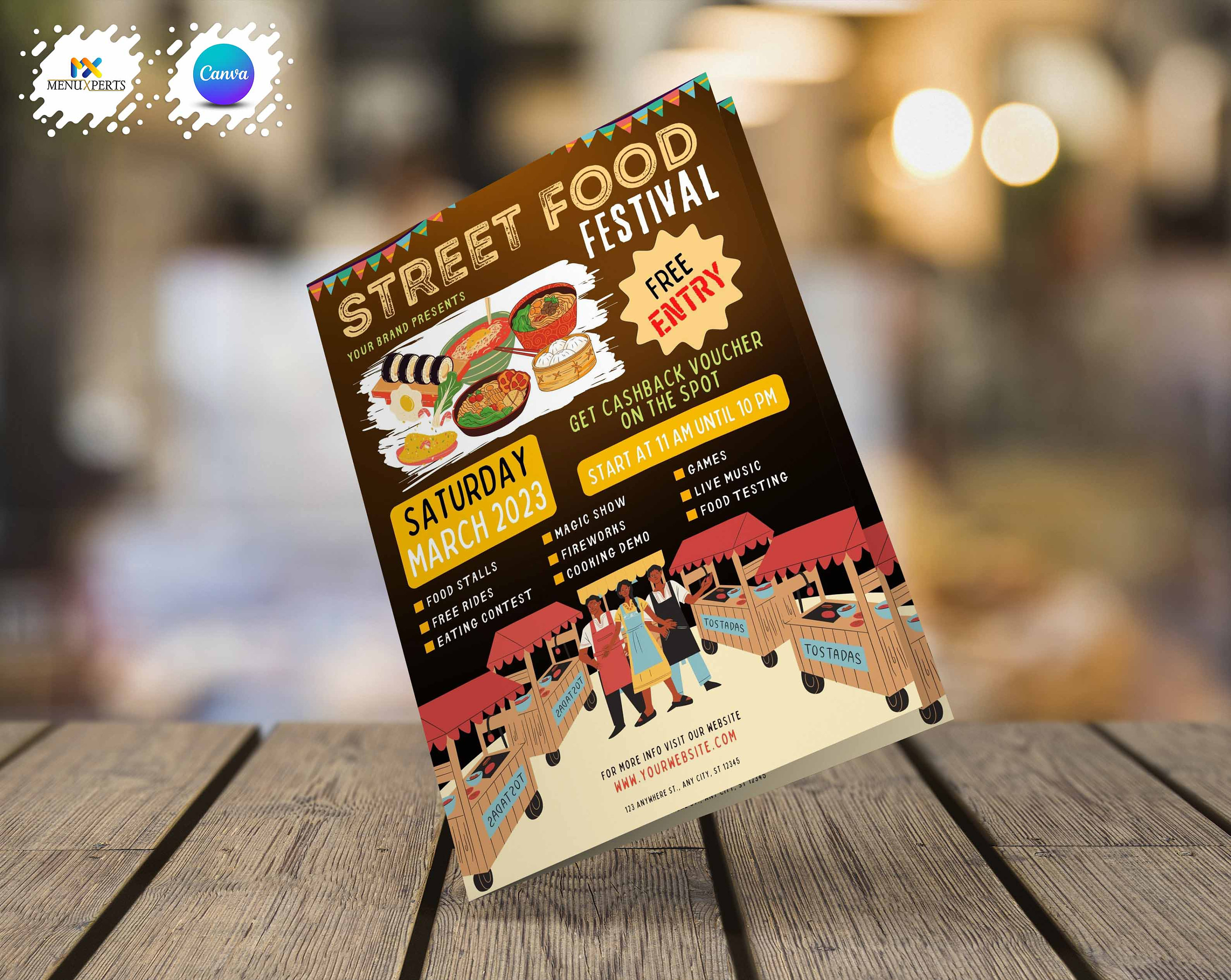 Street Food Festival Flyer Template, Food Festival Flyer, Editable Food ...