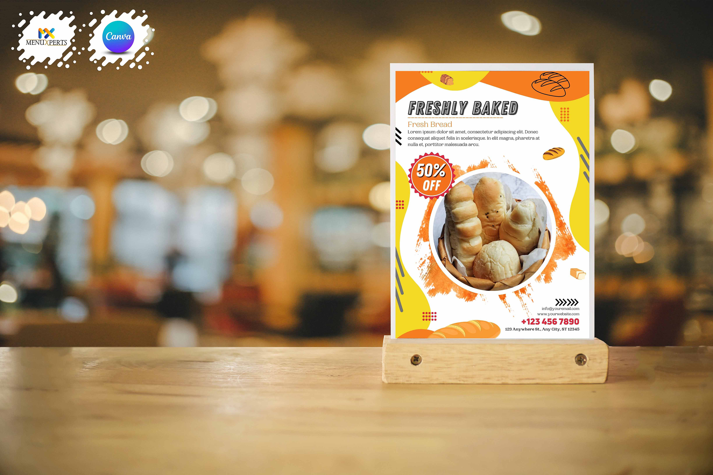 Freshly Baked Food Flyer Template, Food Menu Flyer Template for Canva ...