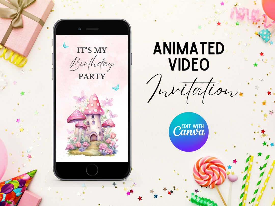 Animated Birthday Invitation, Fairy Birthday Animated Invitation, Fairy ...