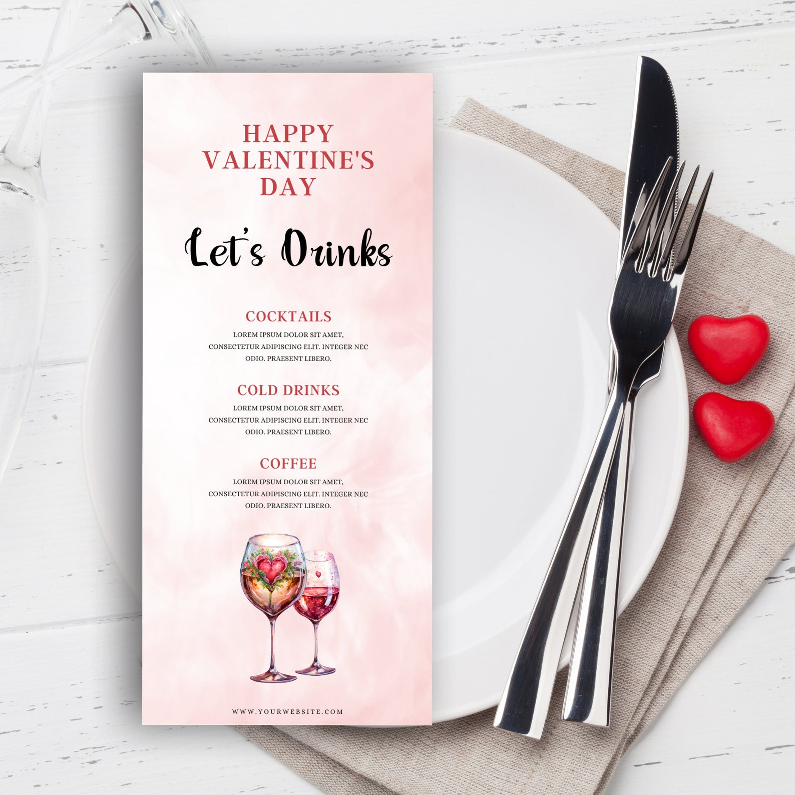 Valentine's Day Drink Menu, Happy Valentine's Day, Galentine's Day ...