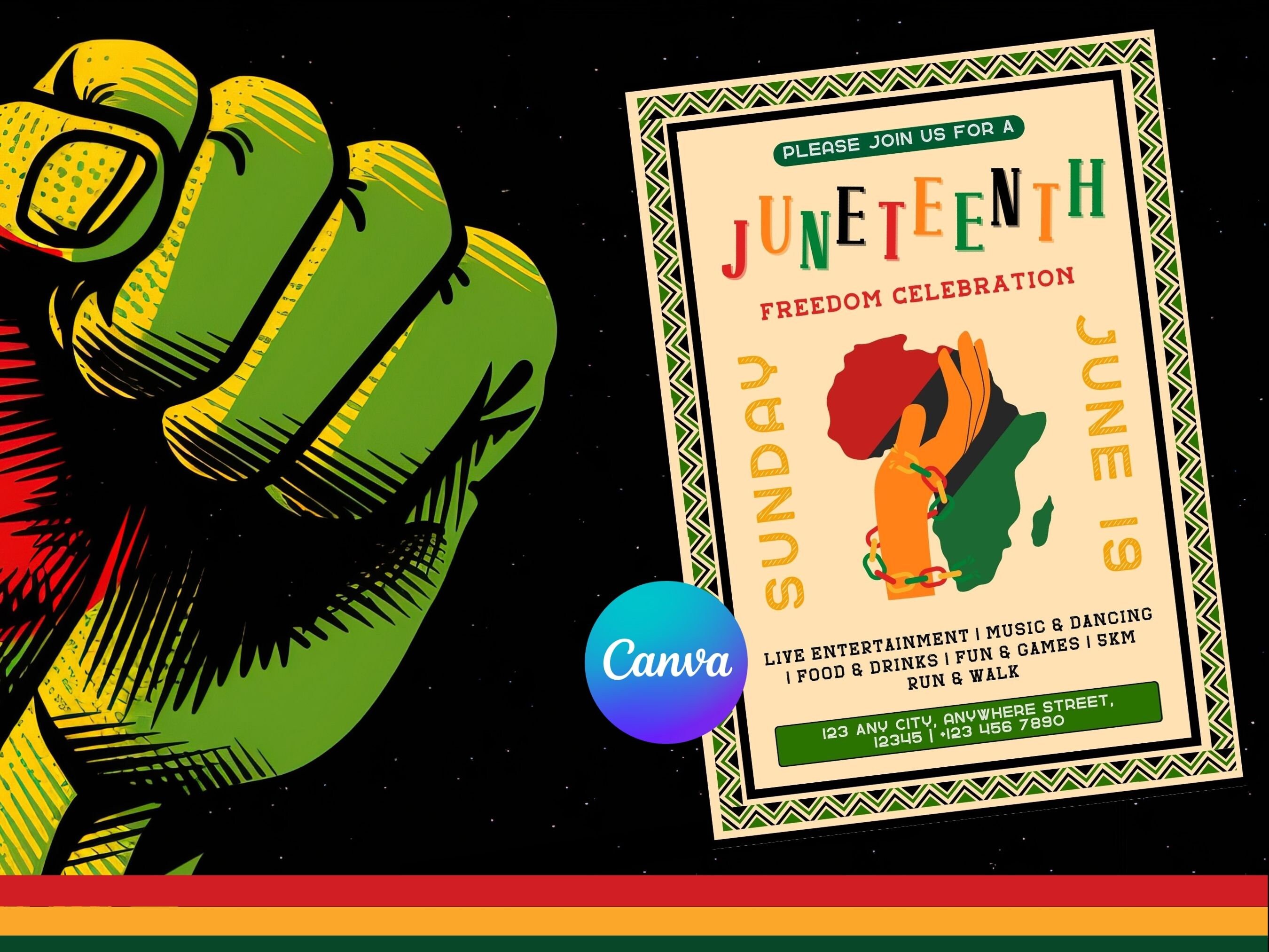 Editable Juneteenth Event Invitation, Juneteenth Invite Digital ...