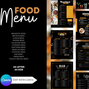 Food Menu Bundle Template, Food Menu Bundle, Food Menu Templates, Food ...