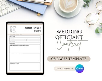 Editable Wedding Officiant Contract, Marriage Officiant, Wedding ...