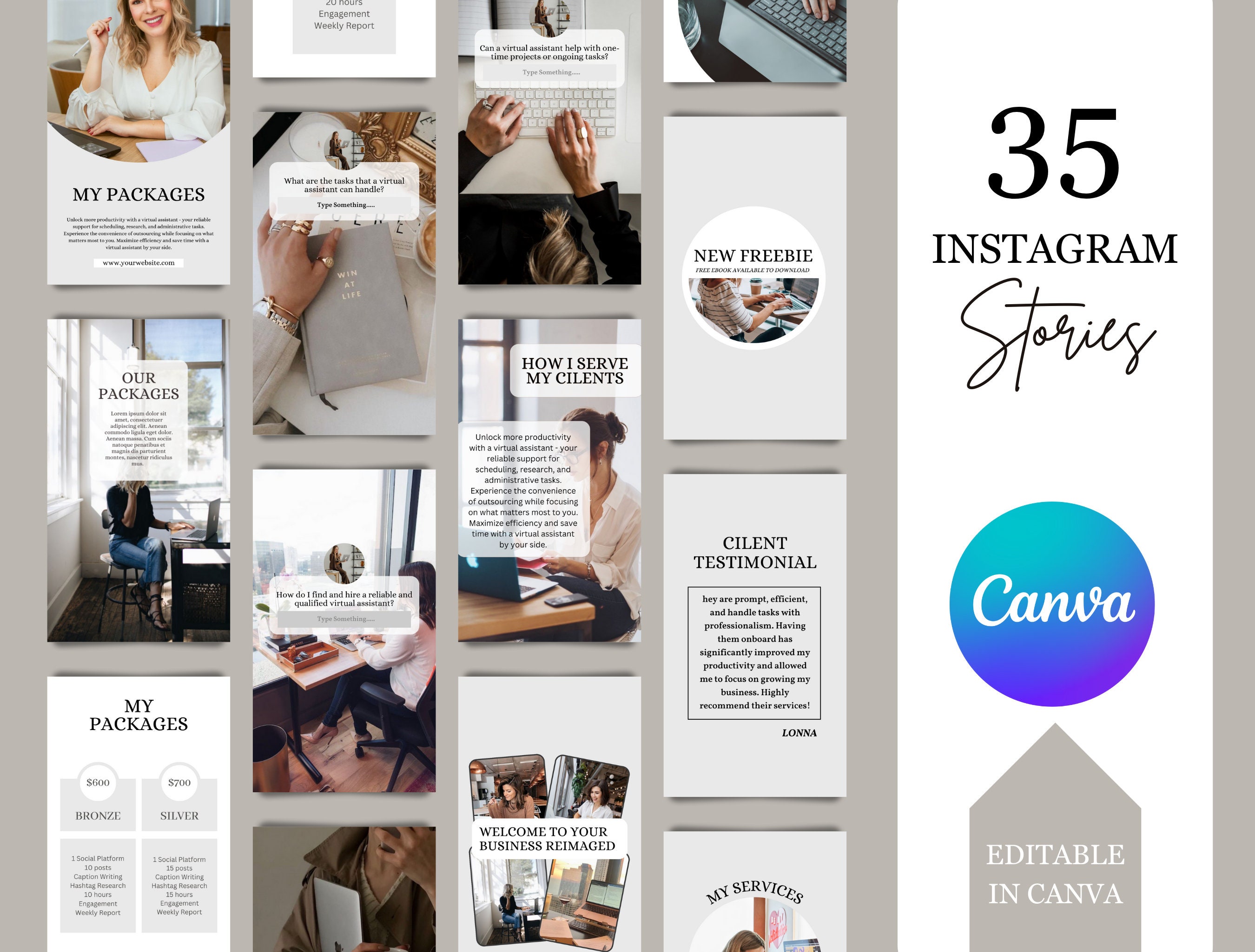 Virtual Assistant Instagram Template, Virtual Assistant Instagram Posts ...