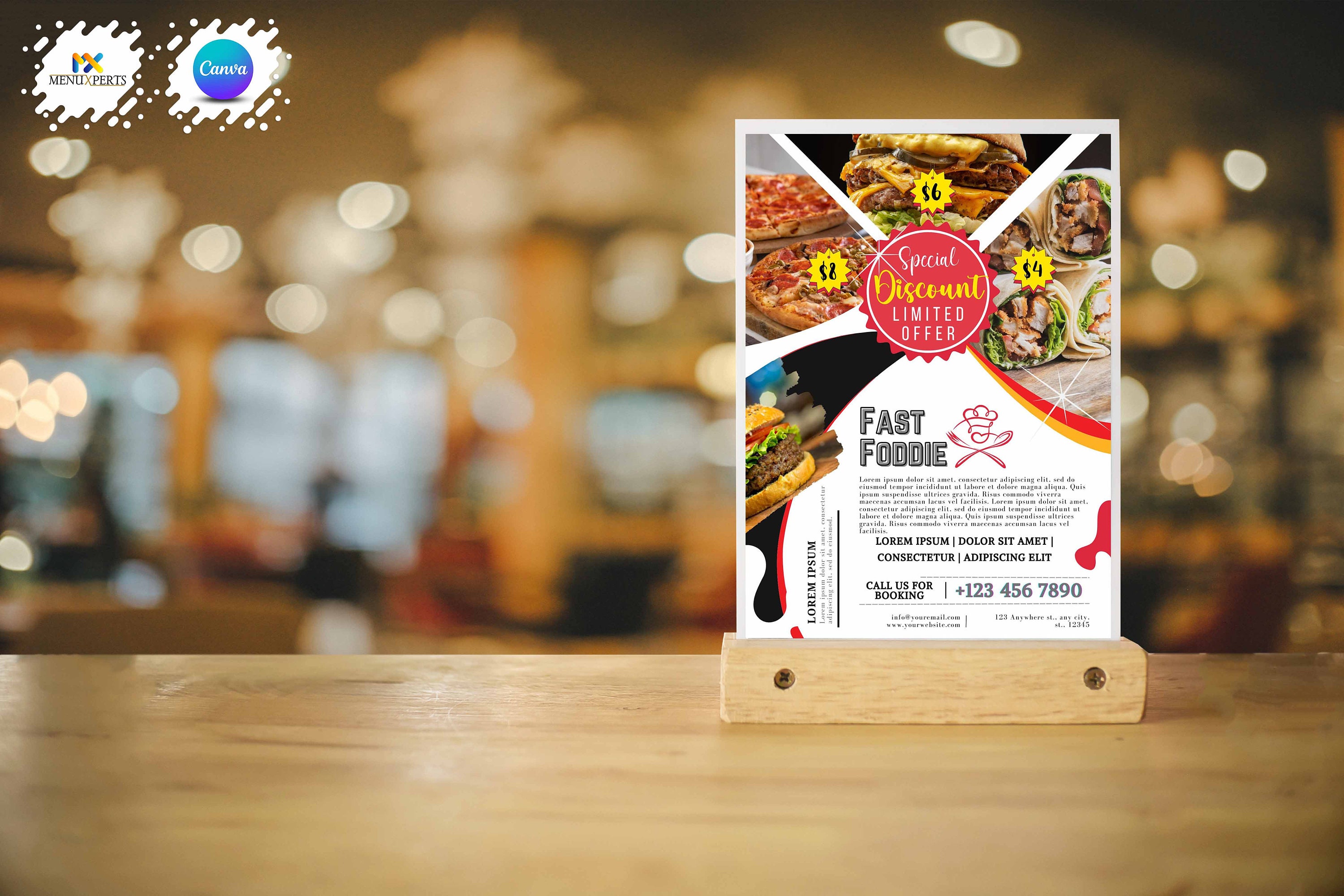 Fast Foodie Flyer Template Food Menu Flyer Template for Canva ...