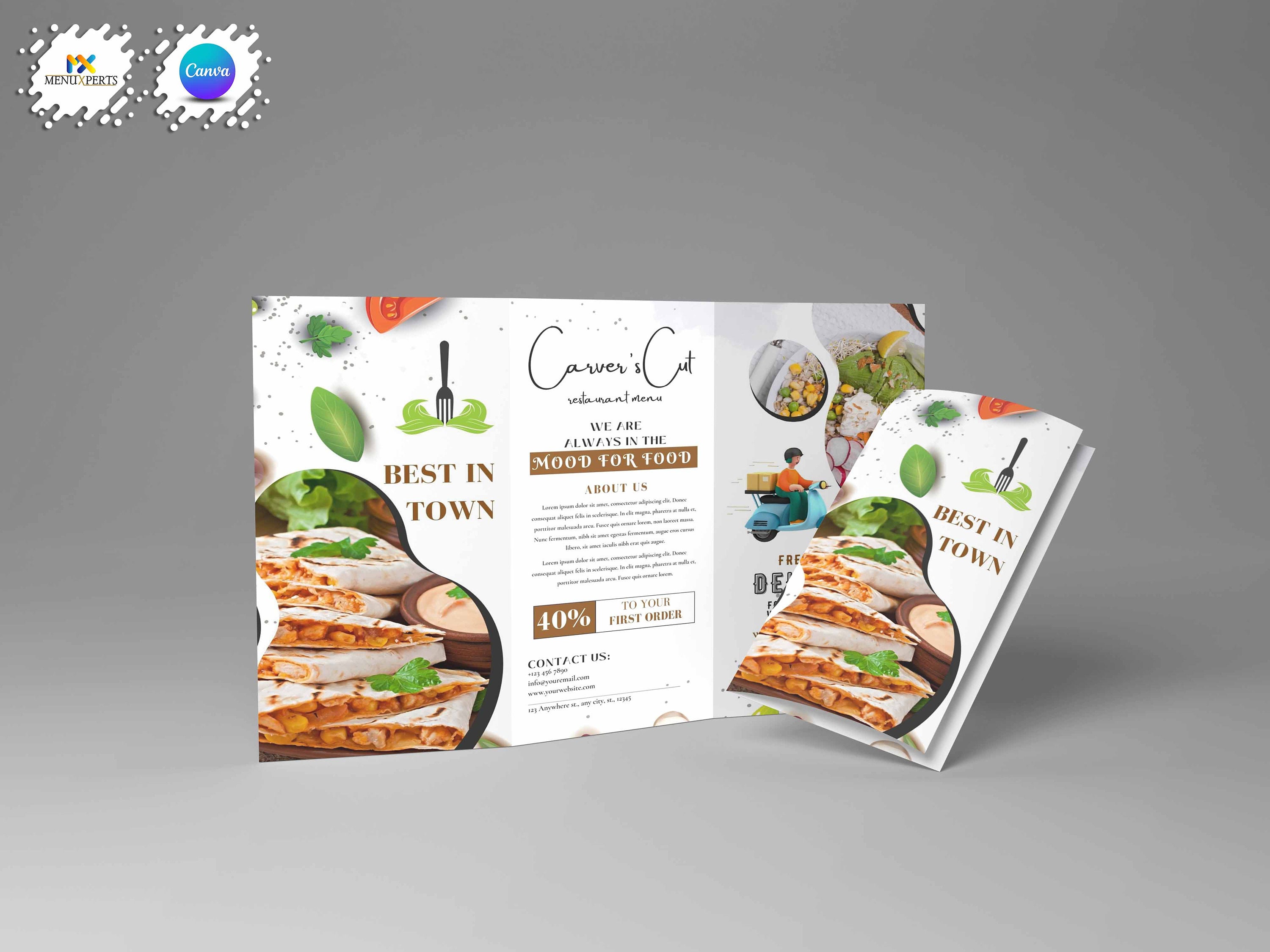 Carvers Cut Restaurant Menu Template Modern Restaurant Menu Template ...