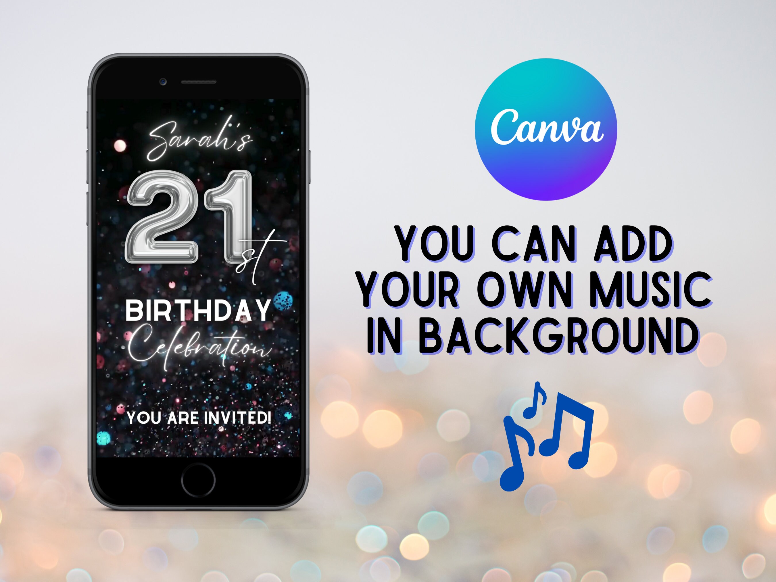 Animated Birthday Party Video Invitation 21st Birthday - Etsy