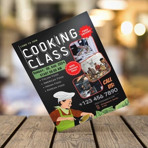 Cooking Class Food Flyer, DIY Canva Cooking Class Flyer Template ...