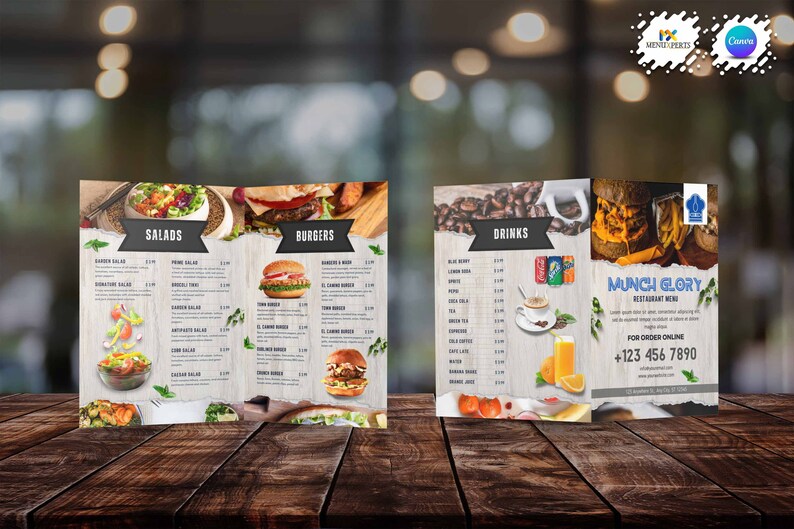 Munch Glory Restaurant Menu Template Editable Food Menu - Etsy