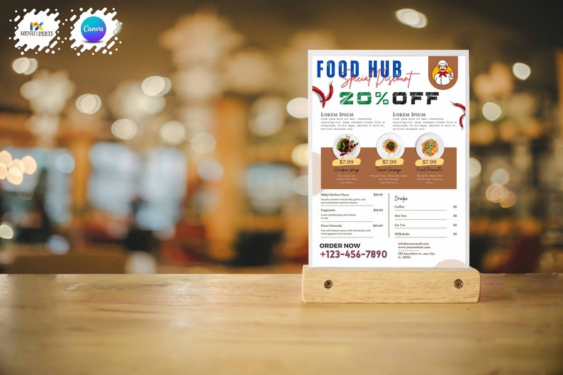Food Flyer Template Editable Flyer Template Canva Templates - Etsy