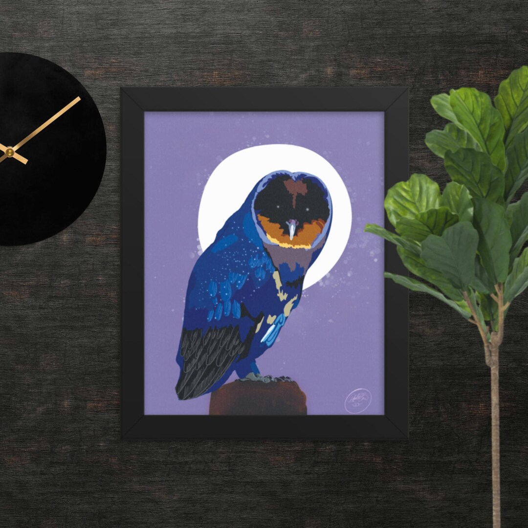 Midnight Owl. Owl Illustration, Home Decor, Wall Print, Barn Owl, Art ...