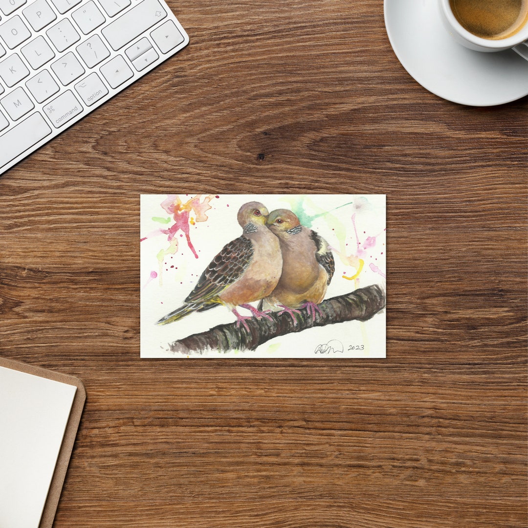 Two Turtle Doves, Friendship, Love, Birdwatcher Gift, Greeting Card ...