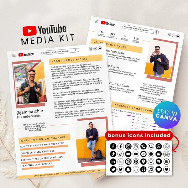 Media Kit Template - Etsy