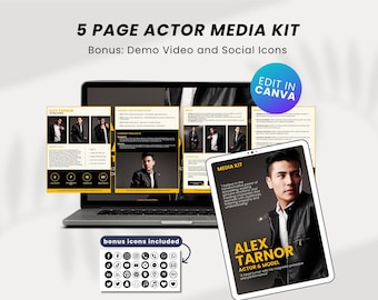5-page Actor Media Kit Canva Template Actor Press Kit EPK for Actors ...