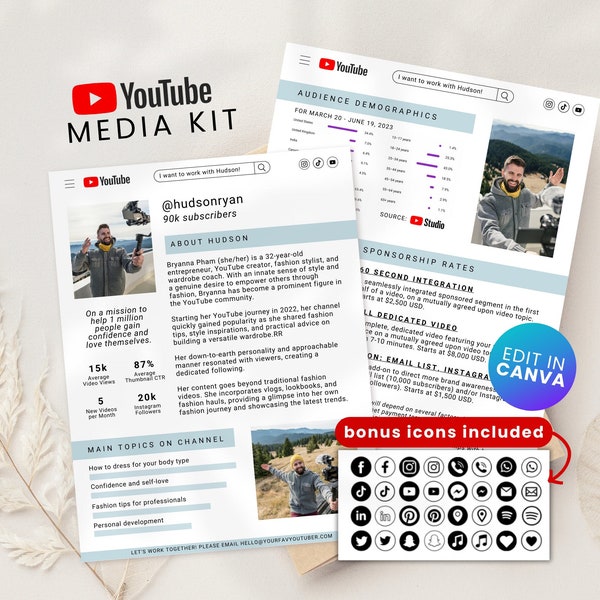 7-page Author Media Kit Canva Template, Author Press Kit, Book Media ...