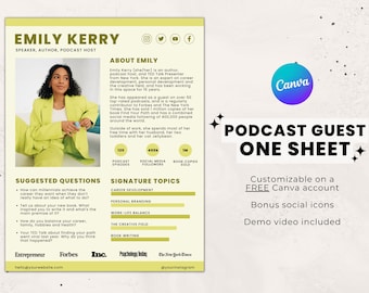 Speaker One Sheet - Etsy