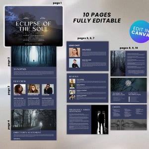 10 Page Film Press Kit Canva Template Film Media Kit Movie Press Kit ...