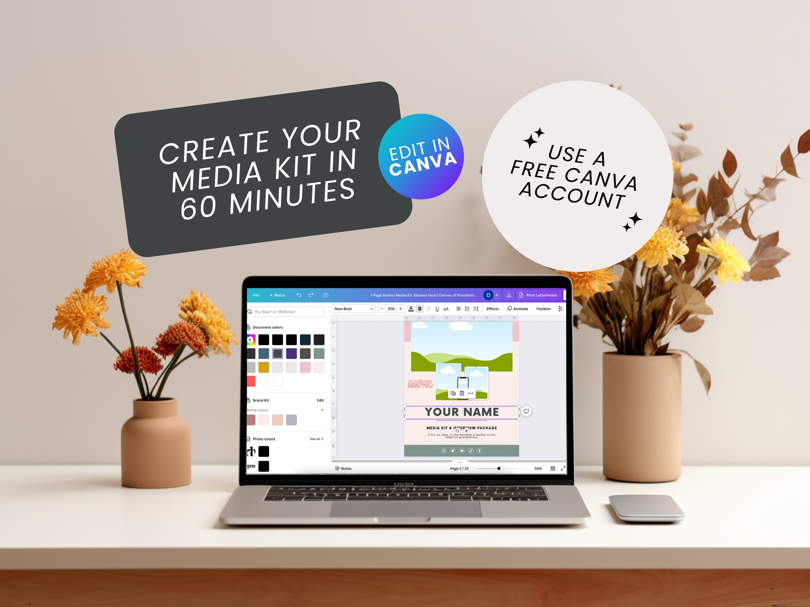 7-page Author Media Kit Canva Template, Author Press Kit, Book Media ...