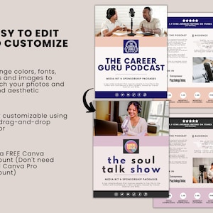 5 Page Podcast Media Kit Canva Template, Podcast Press Kit, Podcast ...
