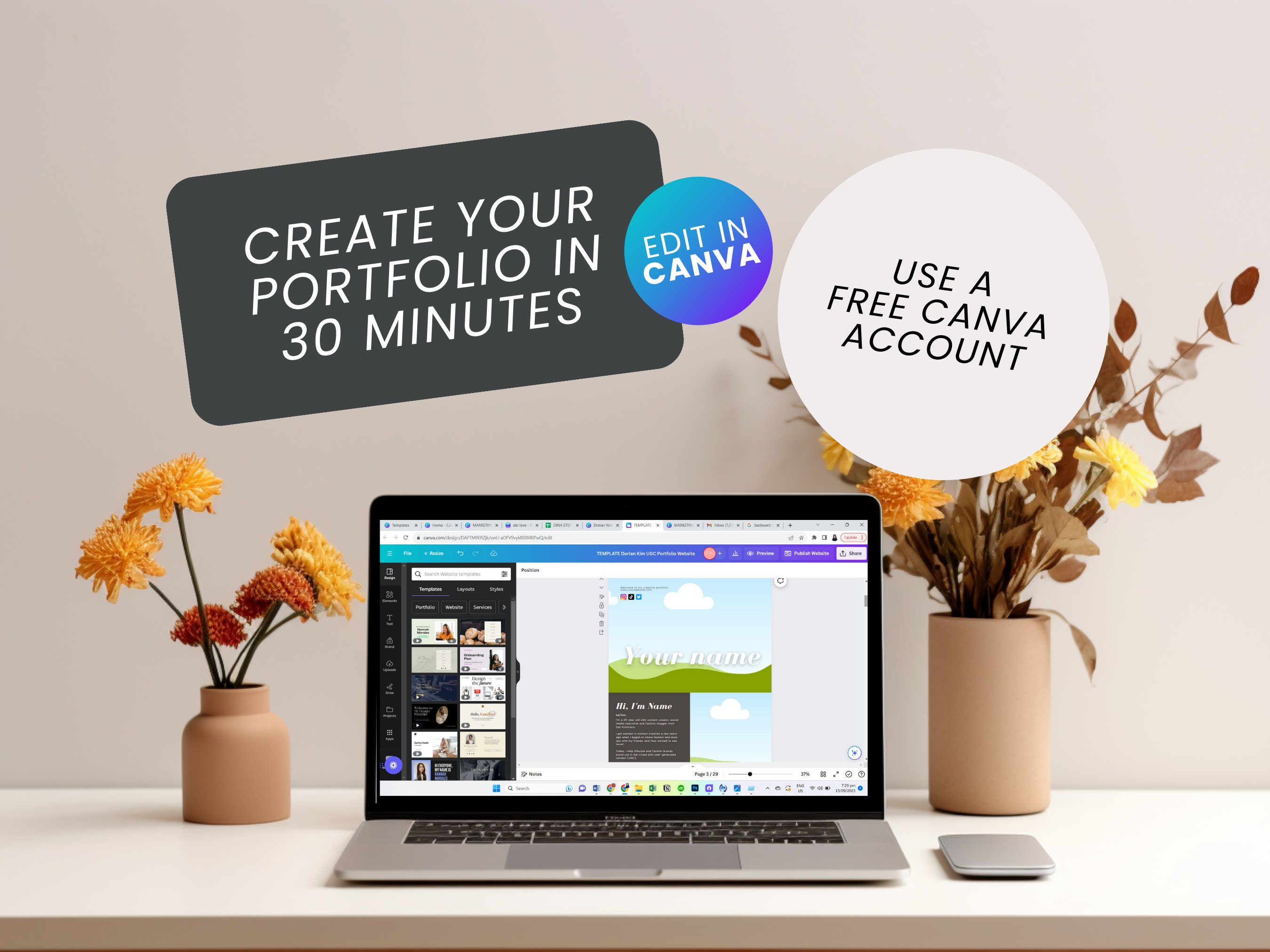 11 Page Men's UGC Portfolio Canva Website Template User-generated ...