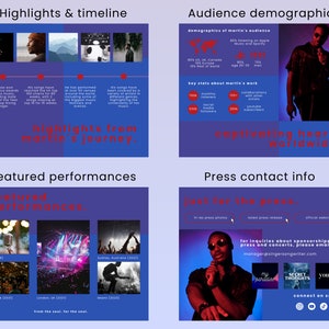 8 Page Music Electronic Press Kit, EPK for Musicians, Artist Media Kit ...