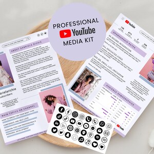 Youtube Media Kit Canva Template Youtuber Press Kit Youtube Channel ...