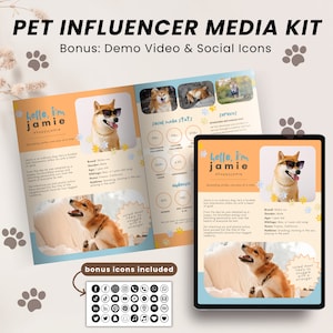 Pet Influencer Media Kit Canva Template Dogfluencer Pet Media Kit Rate ...
