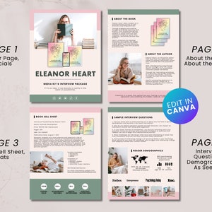 7-page Author Media Kit Canva Template, Author Press Kit, Book Media ...