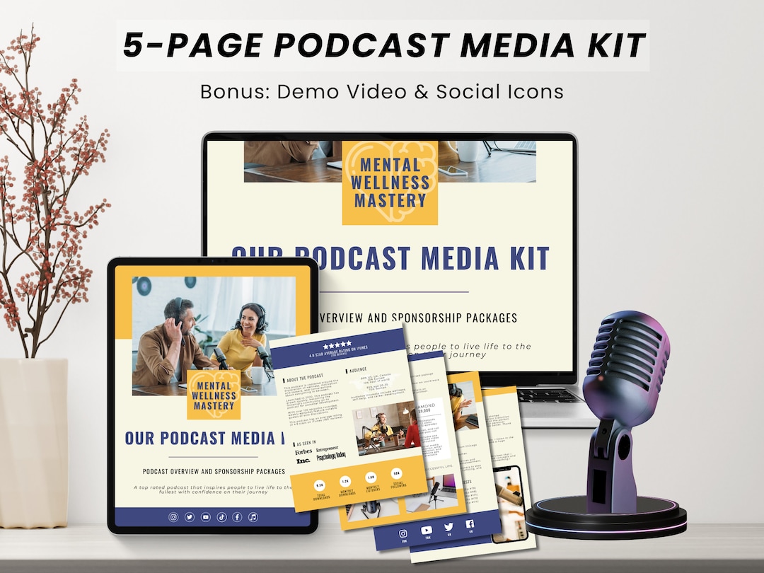 5 Page Podcast Media Kit Canva Template, Podcast Press Kit, Podcast ...