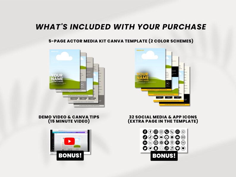 5-page Actor Media Kit Canva Template Actor Press Kit EPK for Actors ...