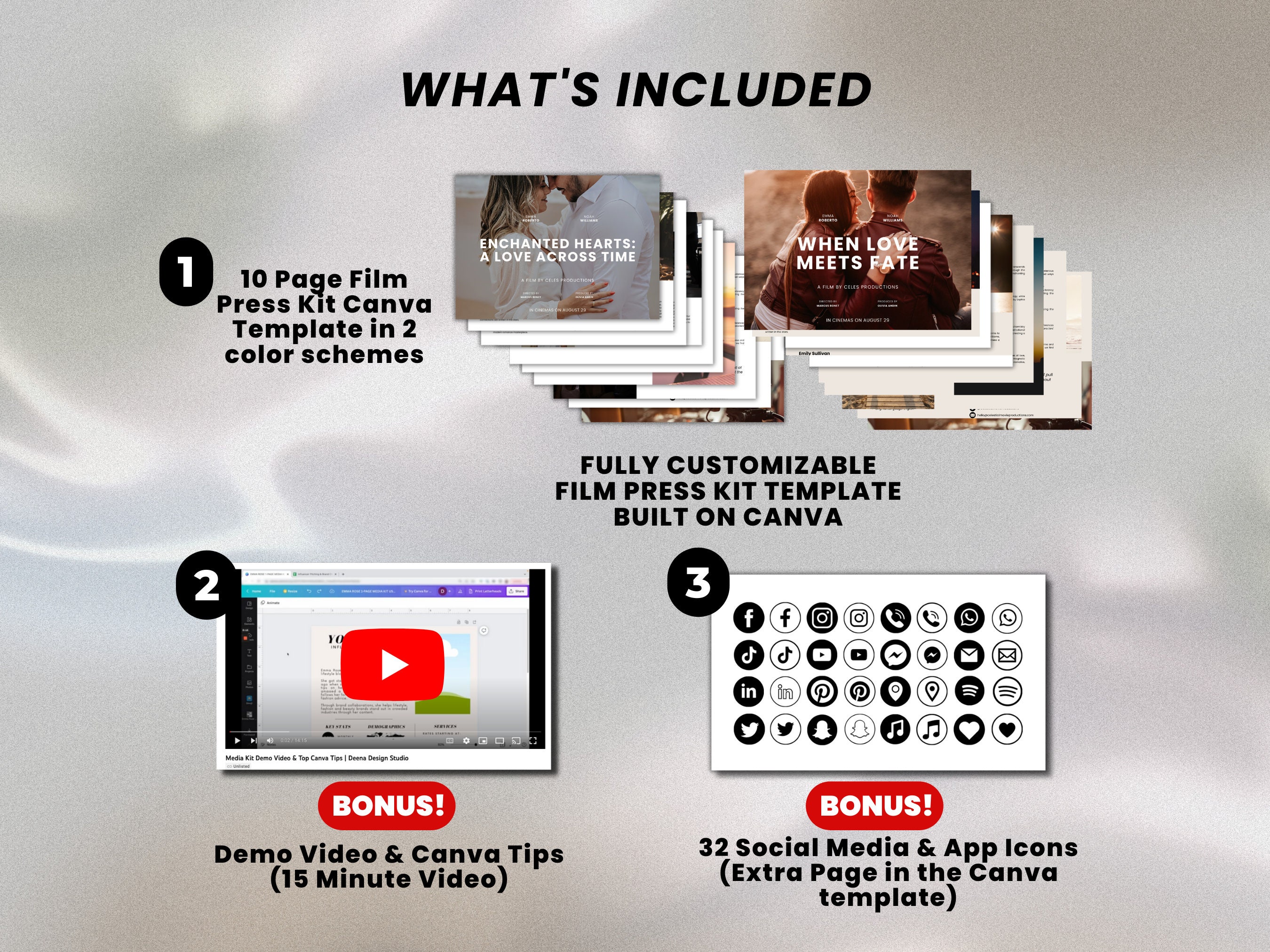 10 Page Film Press Kit Canva Template Film Media Kit Movie Press Kit ...