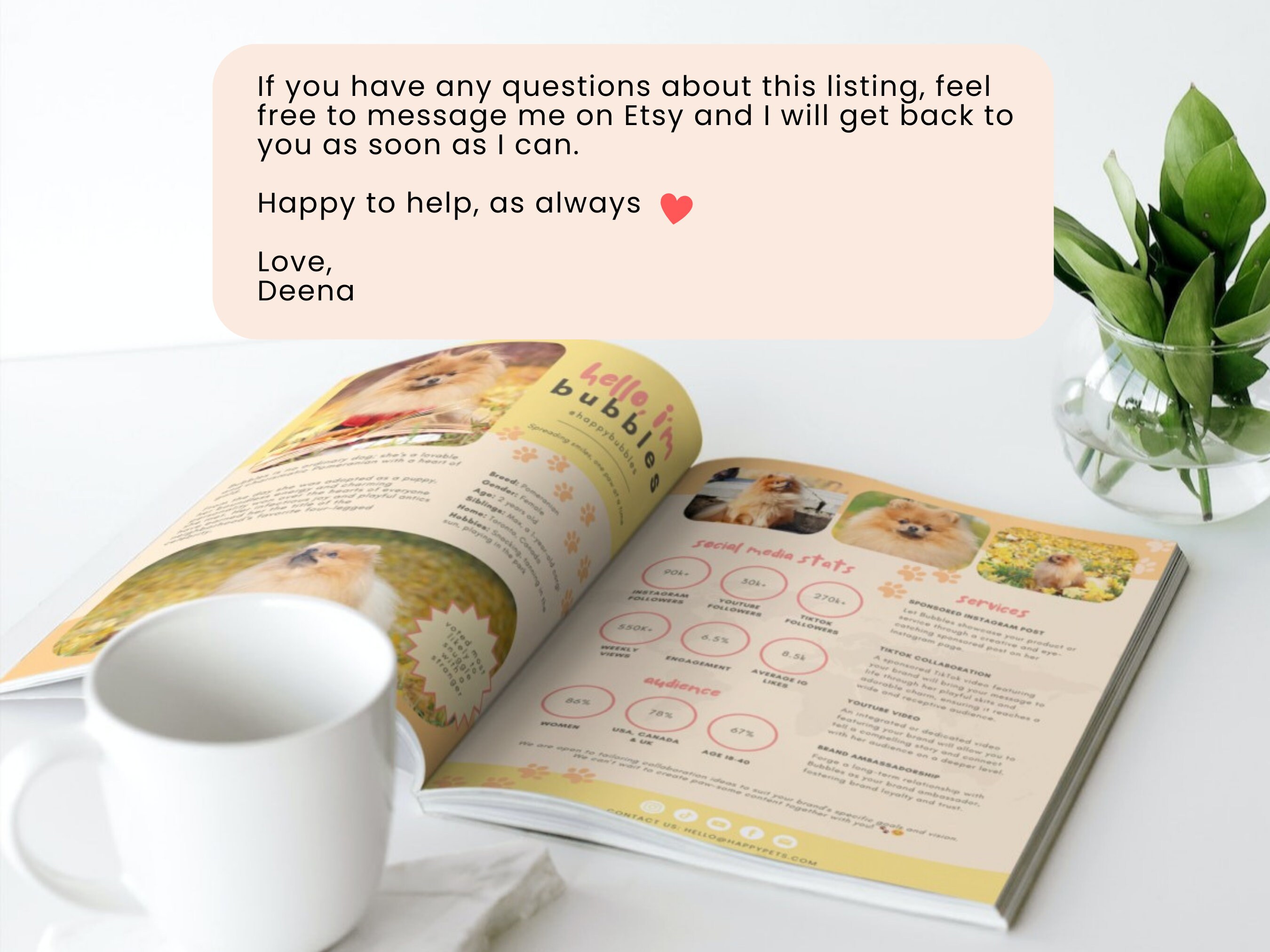 Pet Influencer Media Kit Canva Template Dogfluencer Pet Media Kit Rate ...