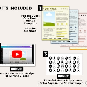 Podcast Guest One Sheet Template, Podcast Guest Template, Speaker Sheet, Speaker One Page ...
