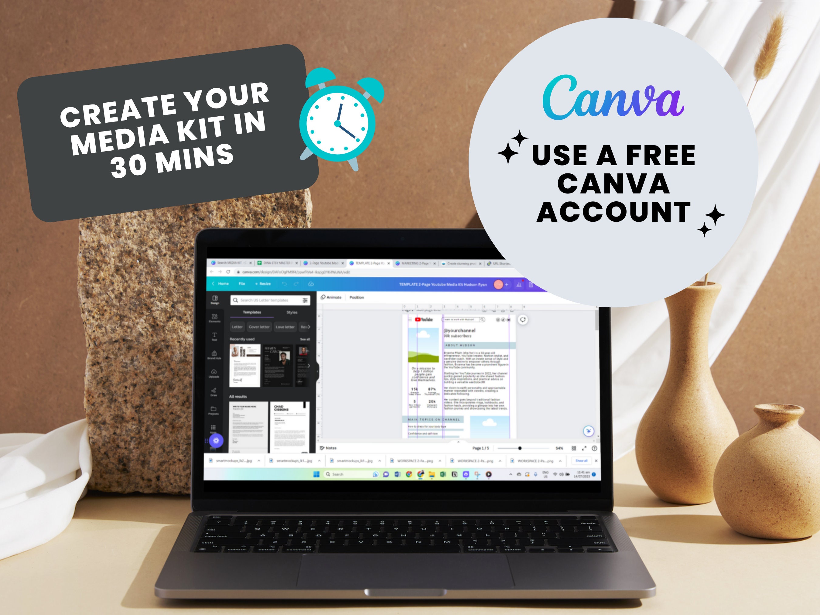 Youtube Media Kit Canva Template Youtuber Press Kit Youtube - Etsy