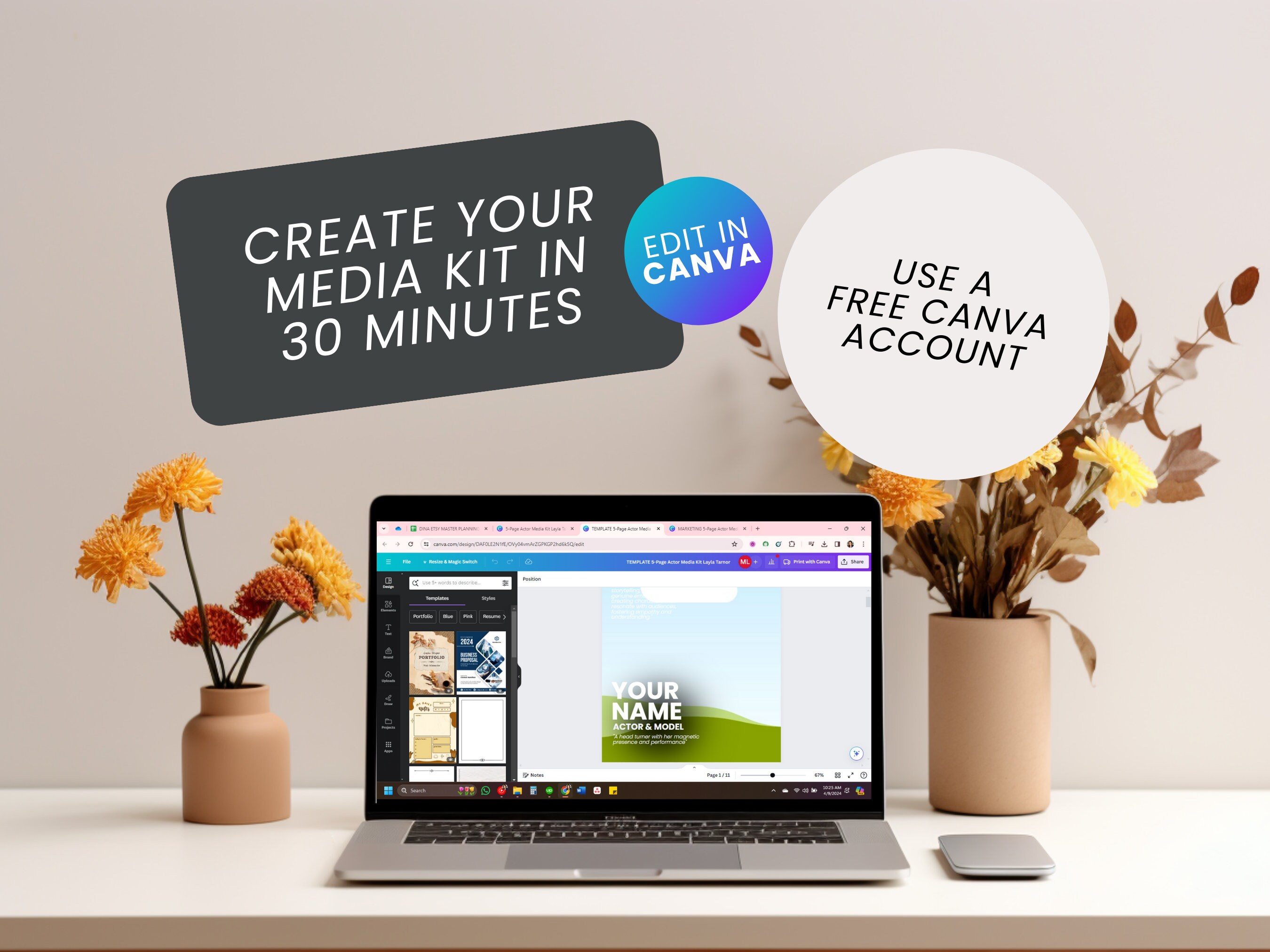 5-page Actor Media Kit Canva Template Actor Press Kit EPK for Actors ...