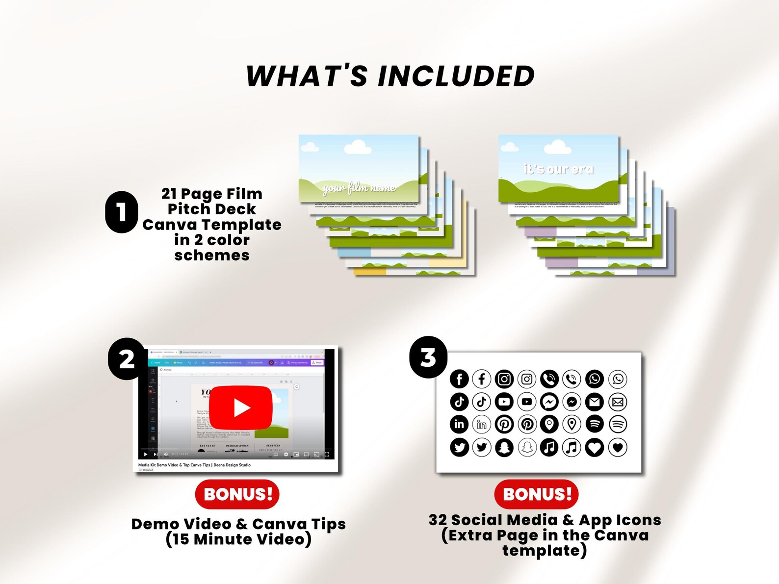 21 Page Film Pitch Deck Canva Template TV Pitch Deck Movie Pitching ...