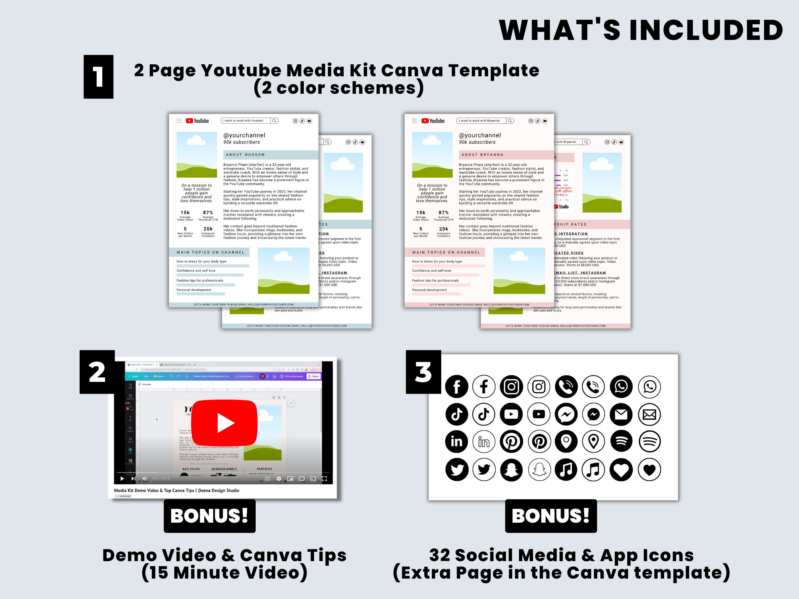 Youtube Media Kit Canva Template Youtuber Press Kit Youtube - Etsy