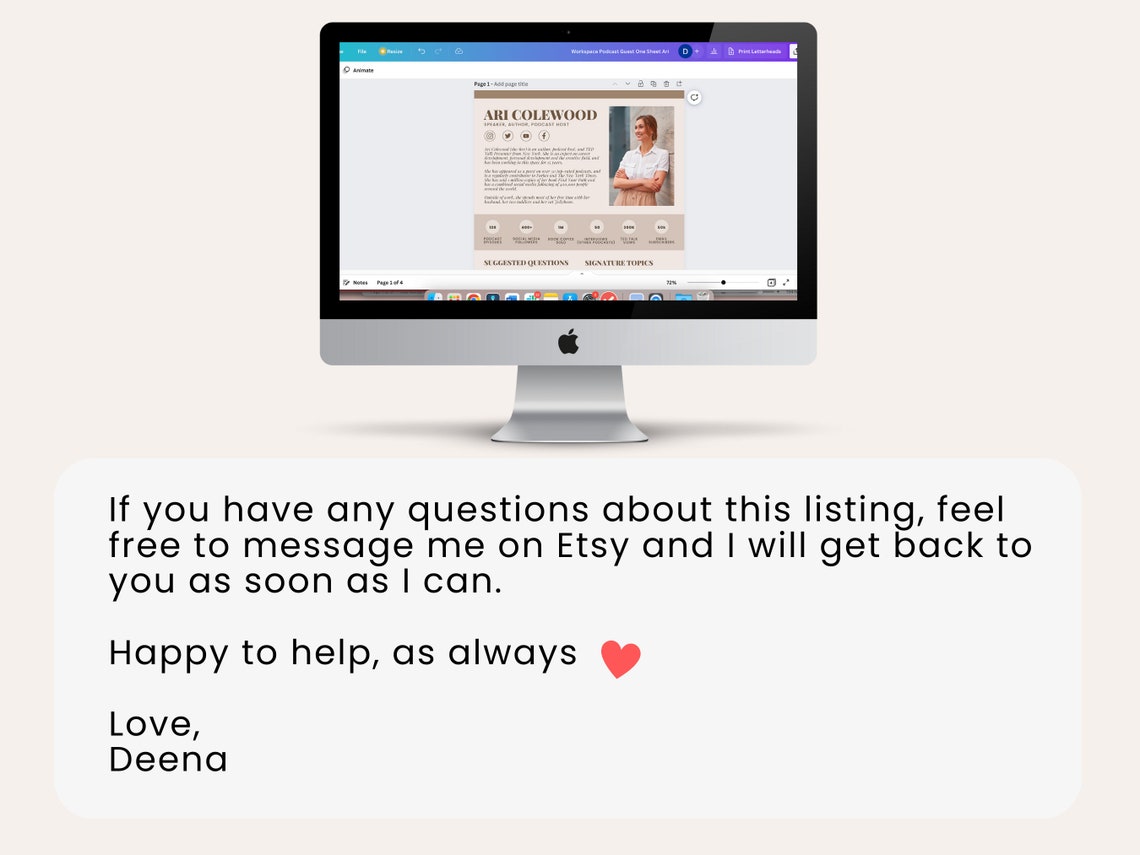 Podcast Guest One Sheet Template, Podcast Guest Template, Speaker Sheet ...